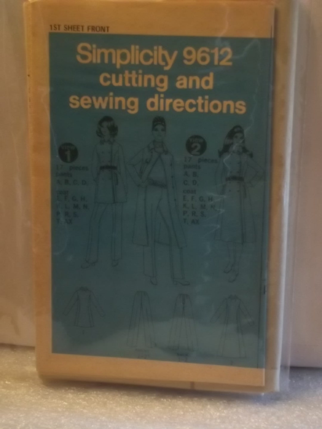 Vintage 1970s Coat & Pants Pattern Simplicity 9612 Size 12 - Etsy