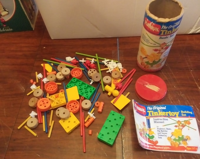 Vintage 1986 Original Tinker Toy Basic Set Complete With Original ...