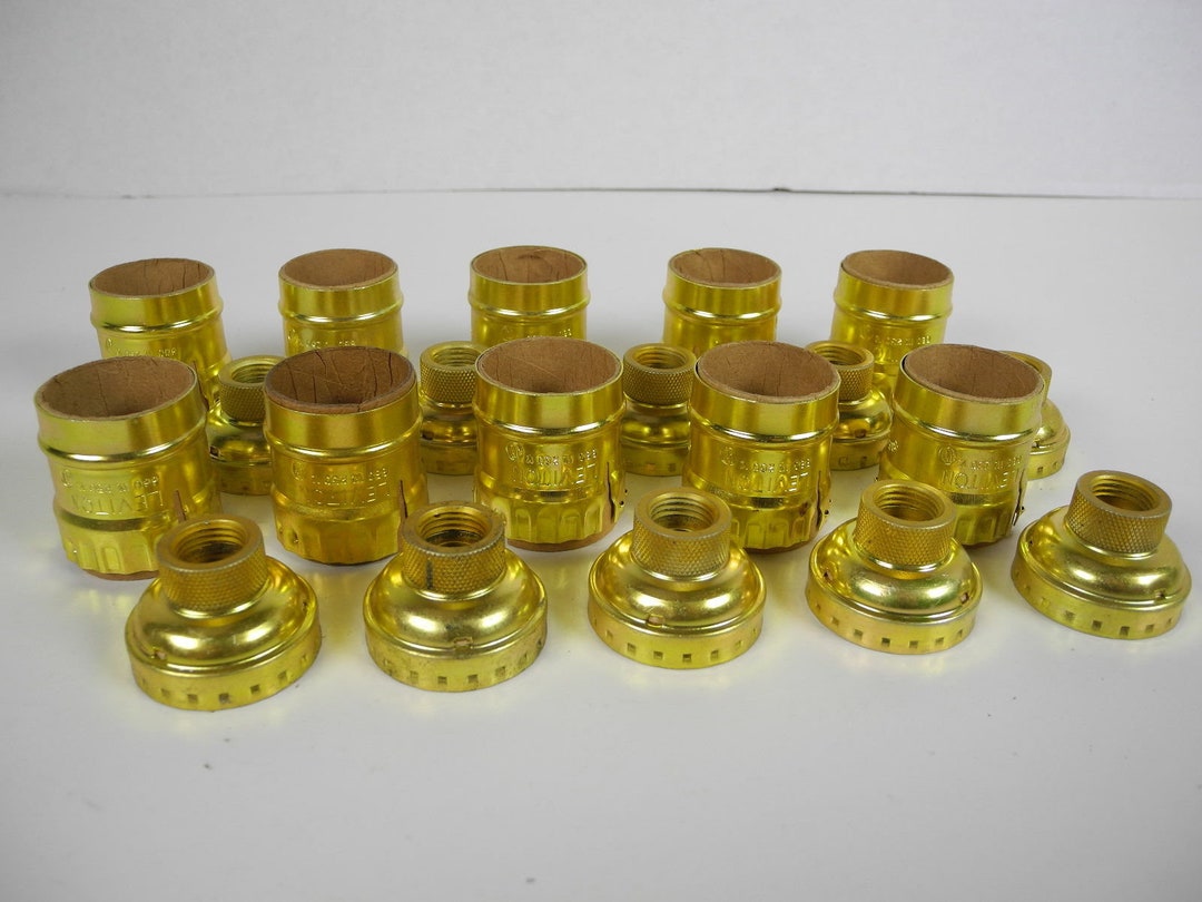 Lamp Parts Set of 10 New Leviton Brass Color Short Socket Housings With ...