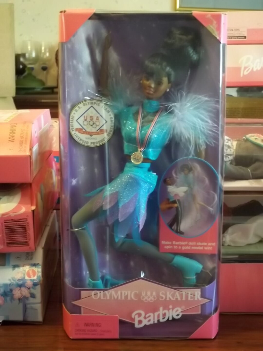 1997 Spinning Olympic Skater Barbie Doll With Accessories by - Etsy