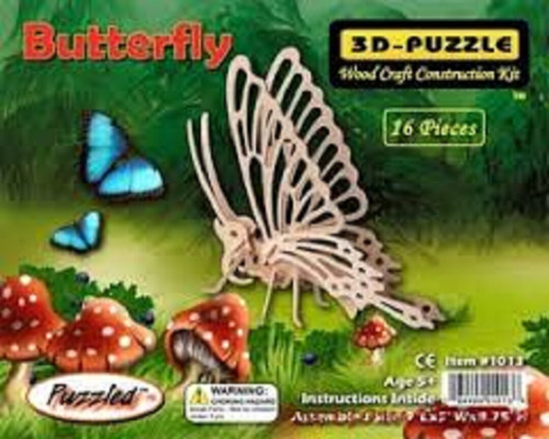 The Butterfly Model Wood Craft Construction Kit by 3D Puzzle - Etsy