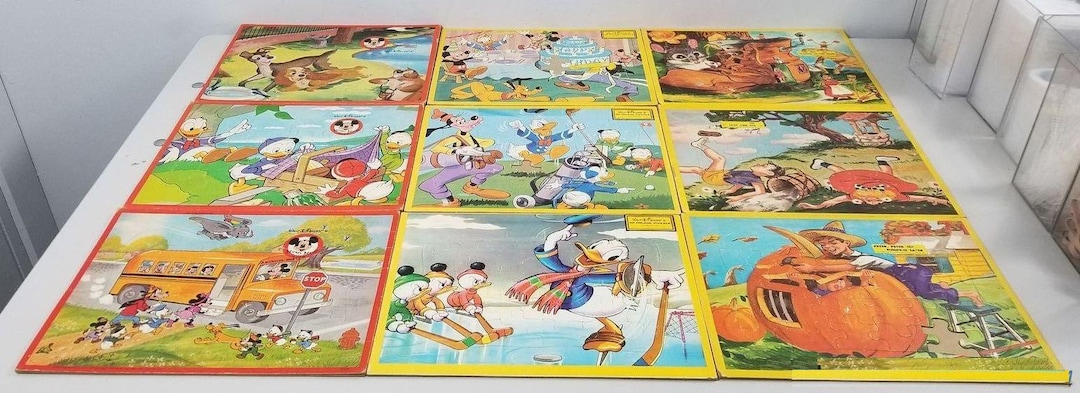 9 Jaymar Puzzles: Disney, Lady and the Tramp, Mickey Mouse, Donald Duck ...
