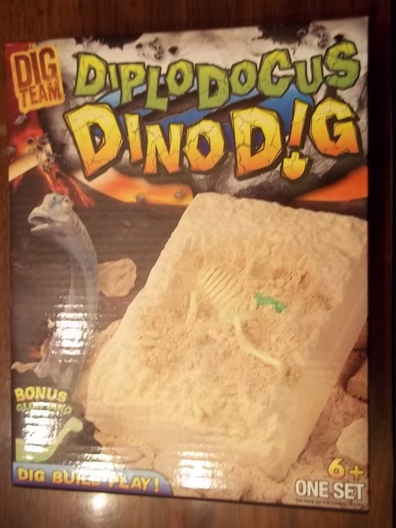 The Dig Team Diplodocus Dino Dig Kit With Bonus Glow Dino IOB - Etsy