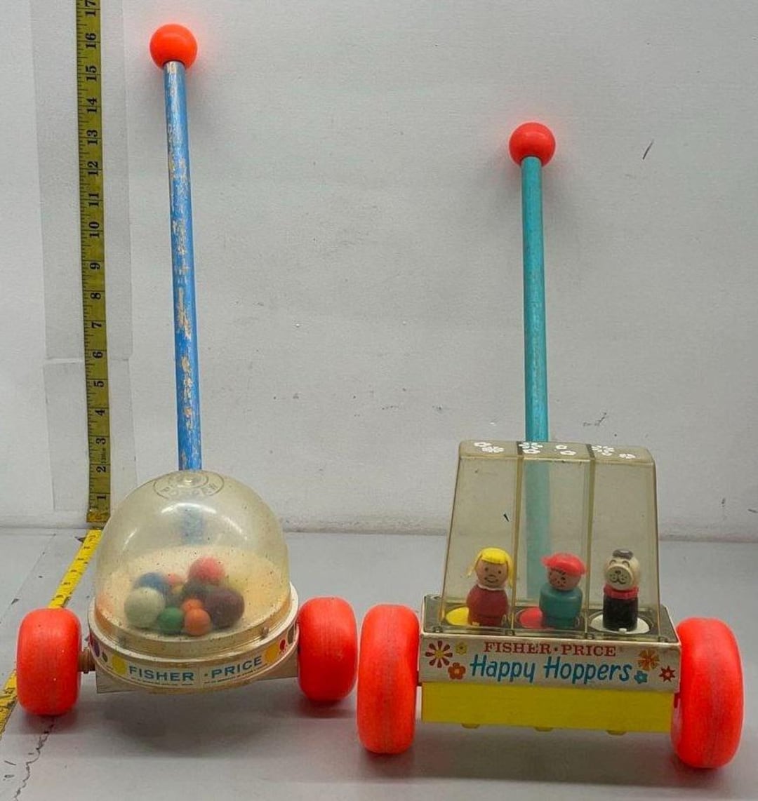 Vintage Fisher Price Happy Hoppers & Corn Popper Push Toys - 1970s - Etsy