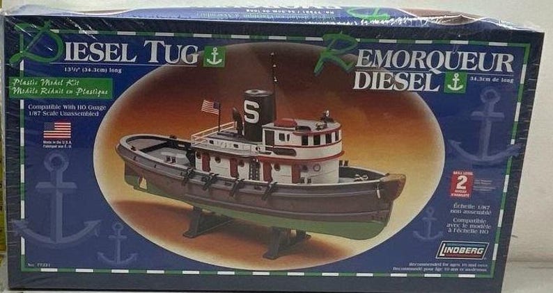 Lindberg Diesel Tug Boat Model Kit 1/87 Scale, New Sealed - Etsy Australia