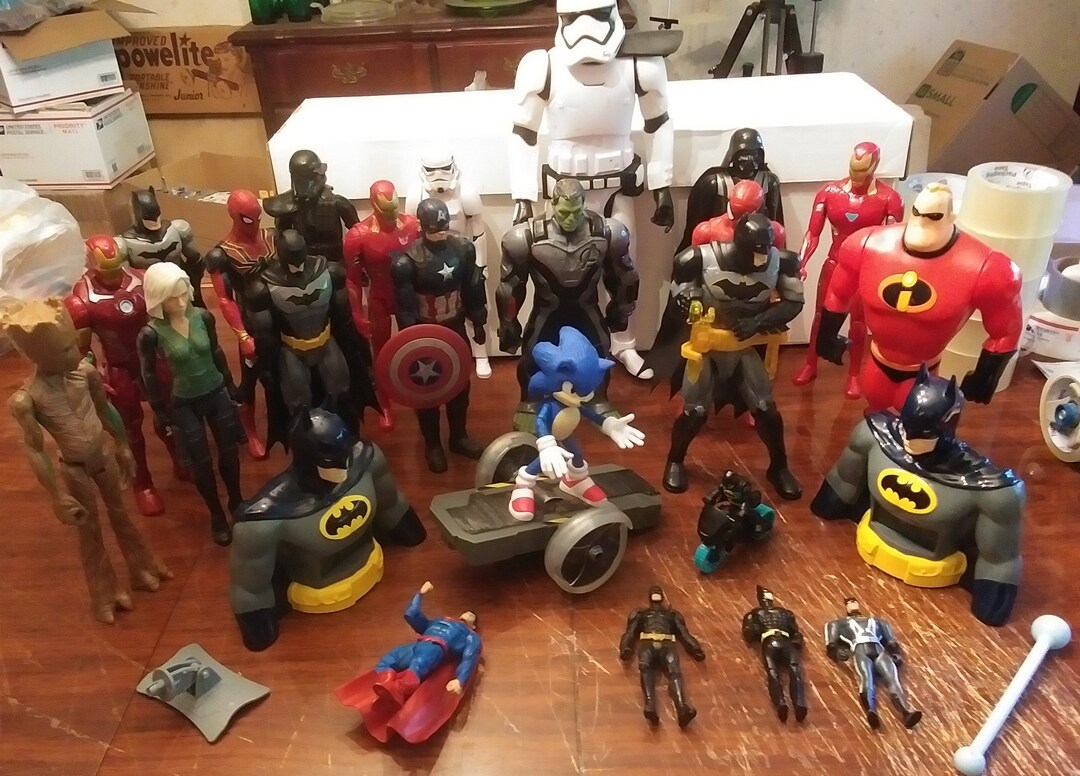 Huge Collection of 26+ Action Figures - DC, Marvel, Star Wars, Sonic ...
