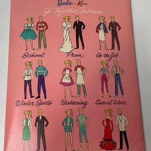Vintage 1960s Barbie & Ken Fashion Doll Cut Outs in Original Box ...