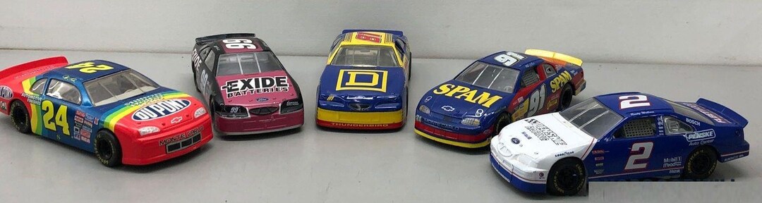 Vintage 5 NASCAR Die-cast Cars - Dupont, Spam, Exide, Penske, Square D ...