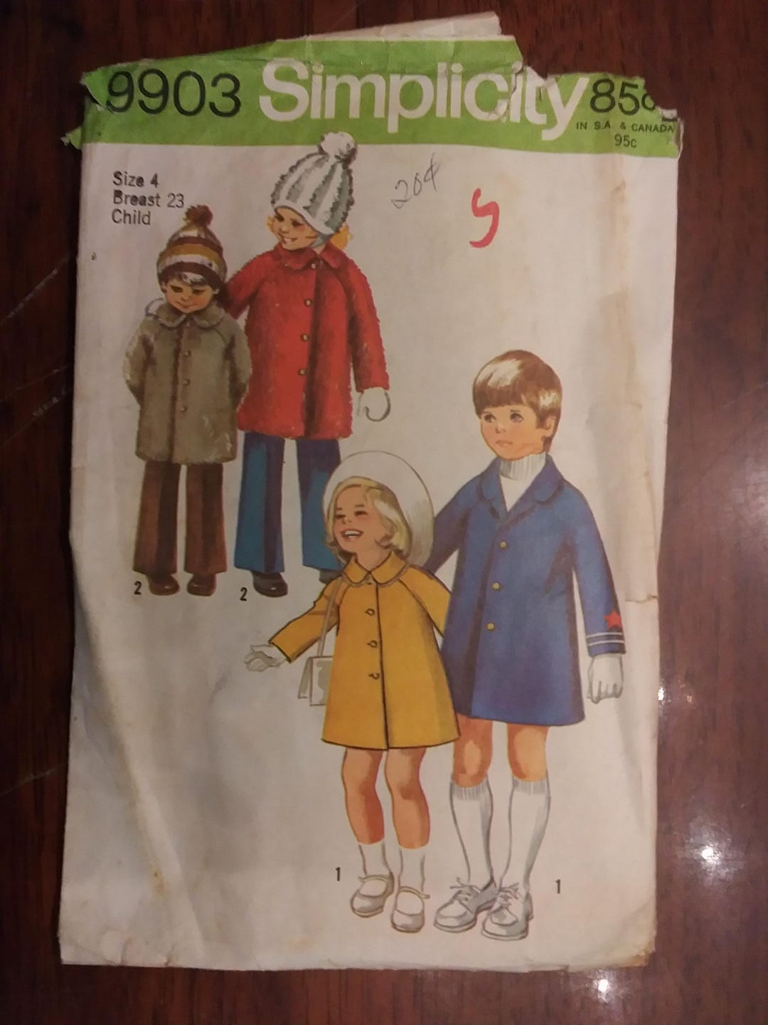 Simplicity Sewing Pattern Kit 9903 - Child's Winter & Spring Coat Size ...