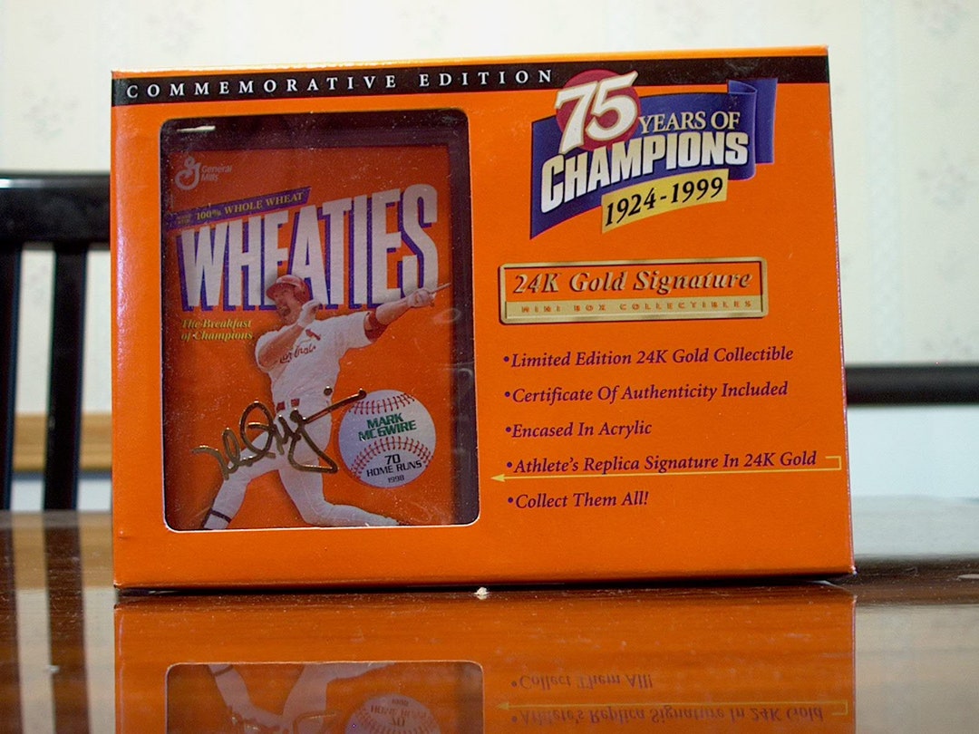 24K Gold Wheaties Mark Mcgwire Sports Collectible Replica Box - Etsy