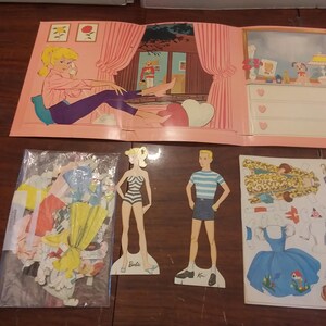 Vintage 1960s Barbie & Ken Fashion Doll Cut Outs in Original Box ...