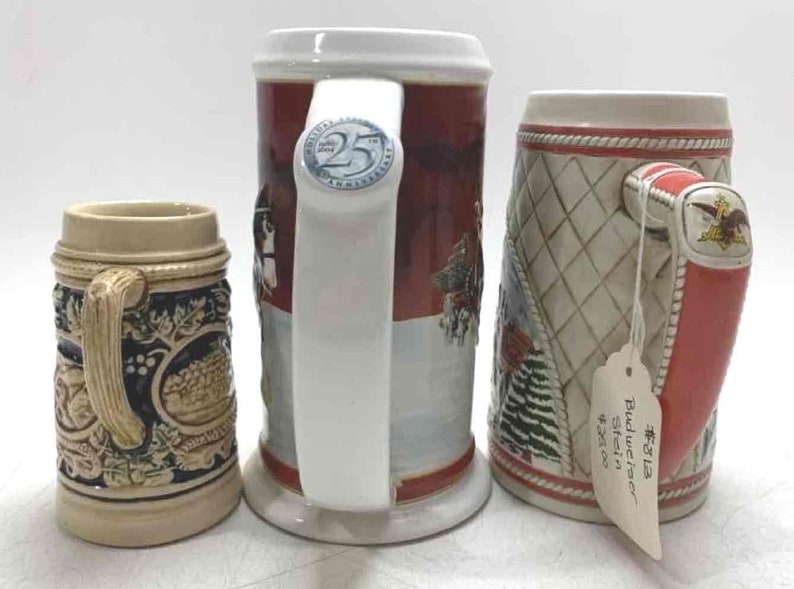 Vintage 1985 & 25th Anniv. Budweiser Beer Steins With - Etsy