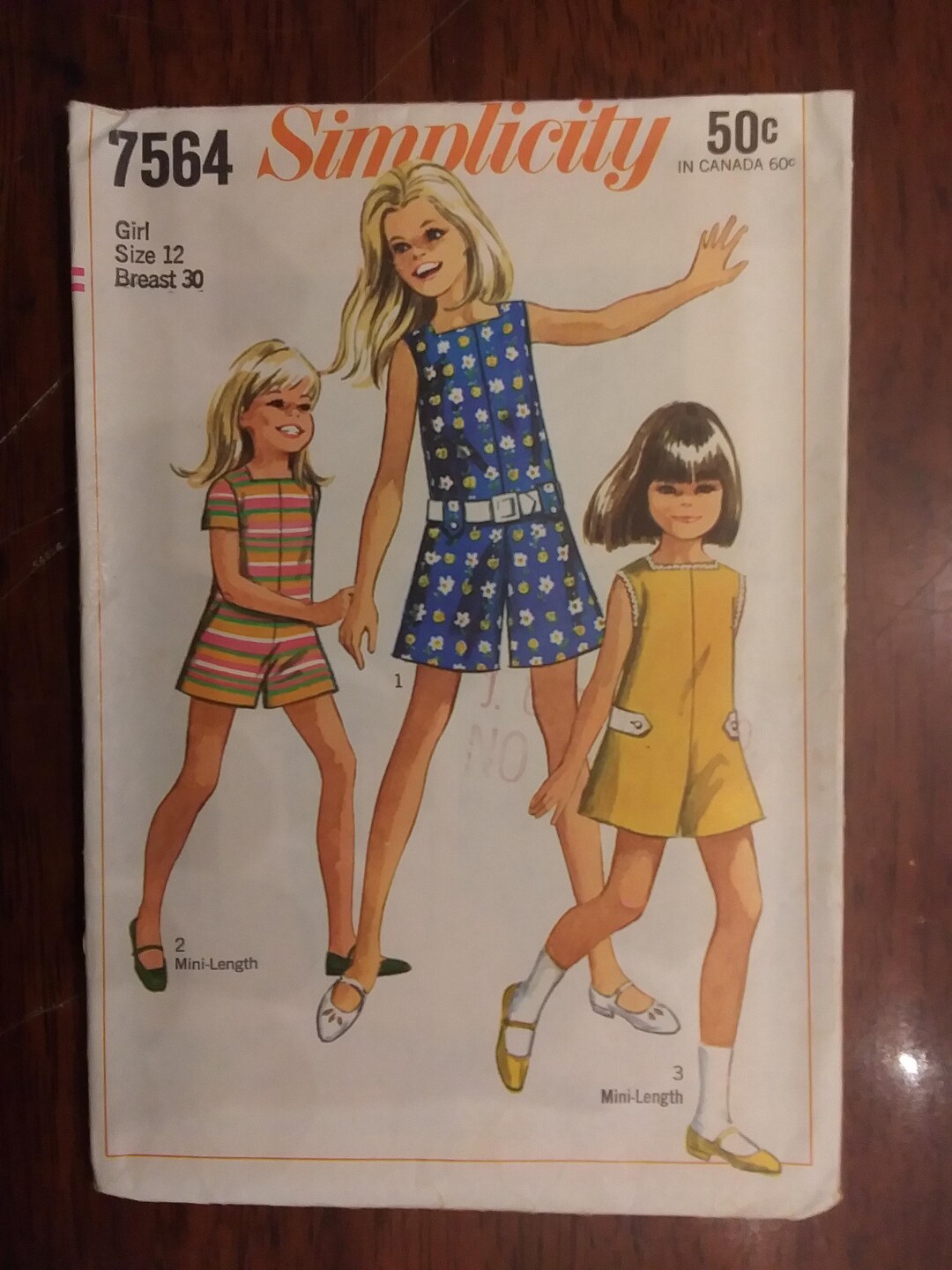 Simplicity Sewing Pattern Kit 7564 Girl's Pant-dress, Pant-jumper Size ...
