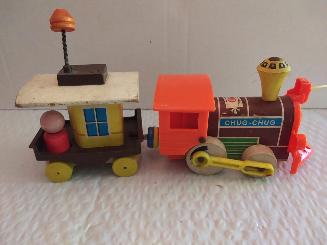1964 Fisher Price Toys Little People Chug-chug Train Engine, Caboose - Etsy