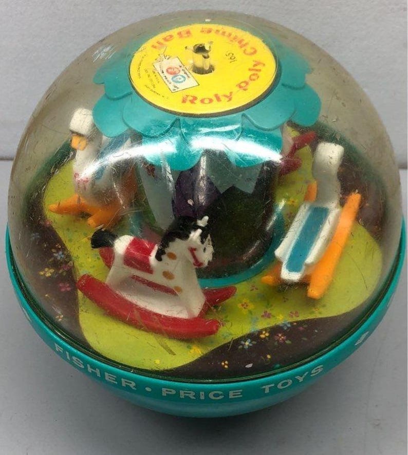 4 Vintage Fisher Price Toys - Rolly Polly, Activity Center, SUV Family ...