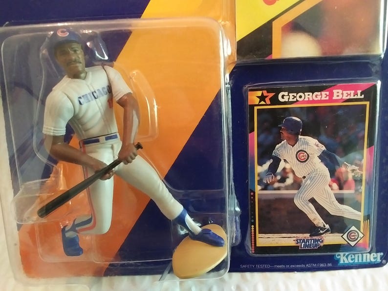 Starting Lineup 1992 George Bell Action Figure, Collector Card/poster ...