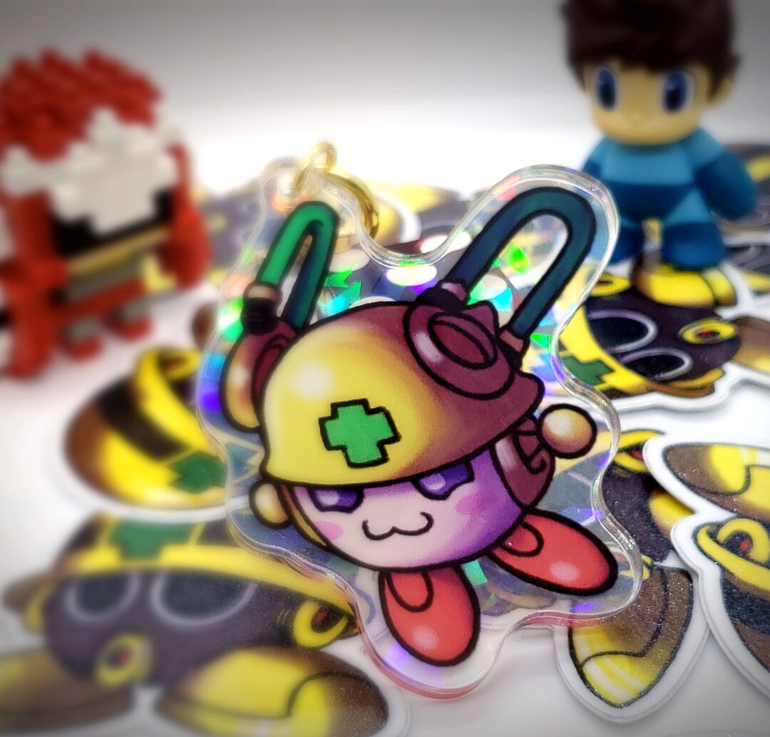 Mega Man - Cracked Holo Mega Man Zero Mettool Cyber-elf Charm - Etsy