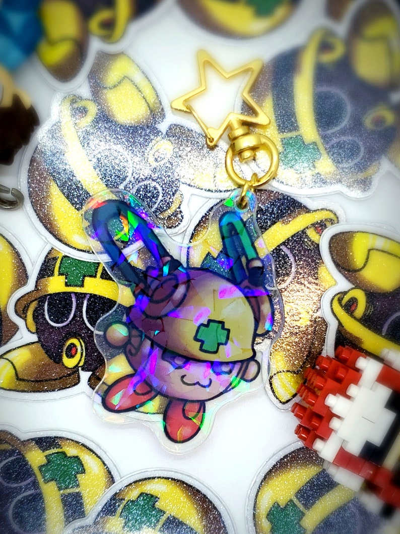 Mega Man - Cracked Holo Mega Man Zero Mettool Cyber-elf Charm - Etsy