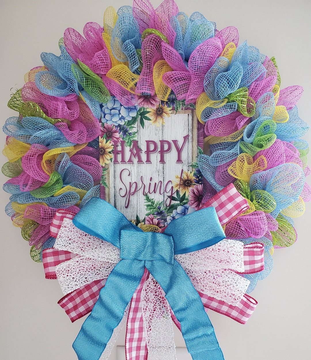 Spring Wreath, Happy Spring Wreath - Etsy