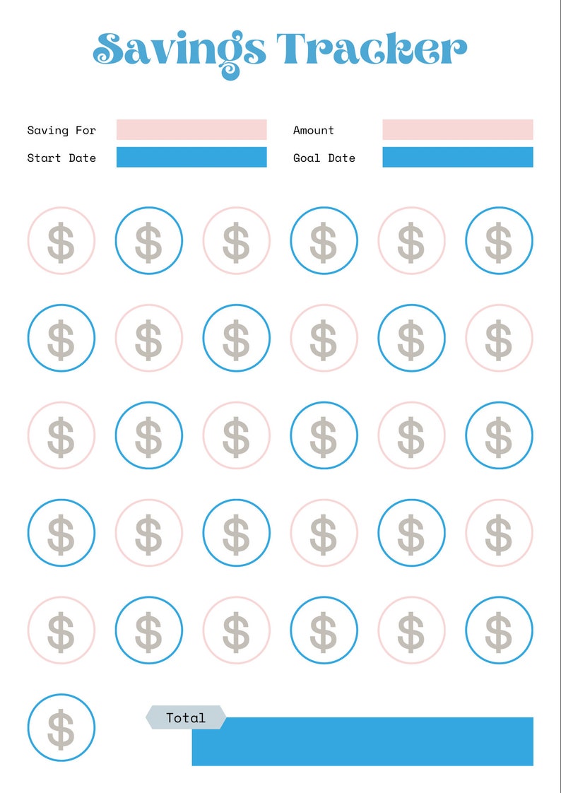 Digital Savings Tracker, Printable Savings Tracker, Plan to Save ...