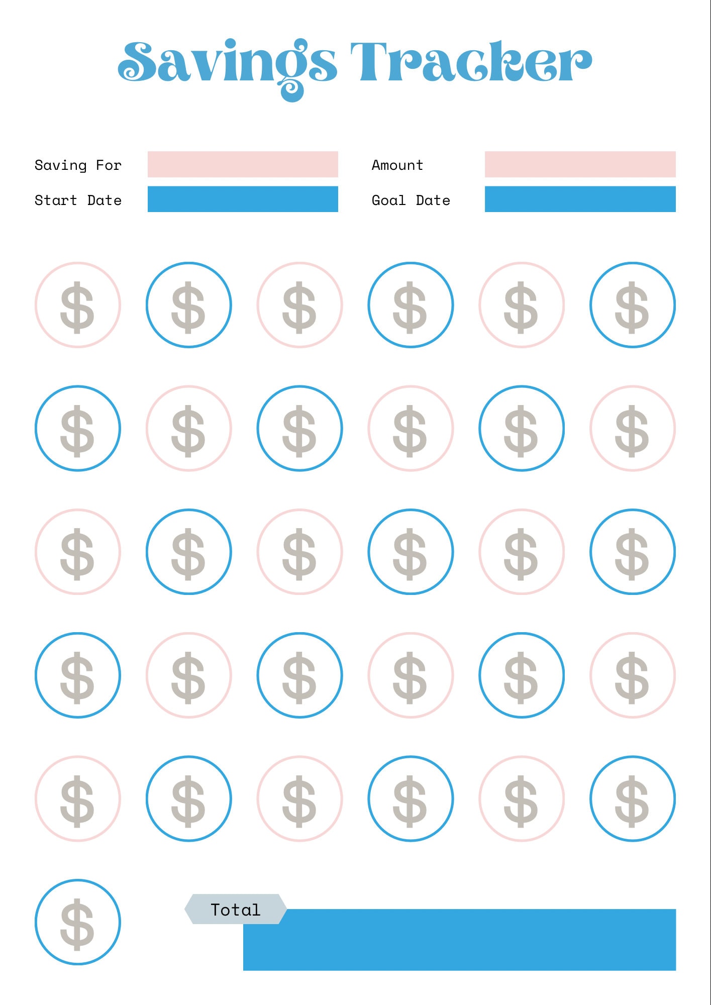 Digital Savings Tracker, Printable Savings Tracker, Plan to Save ...