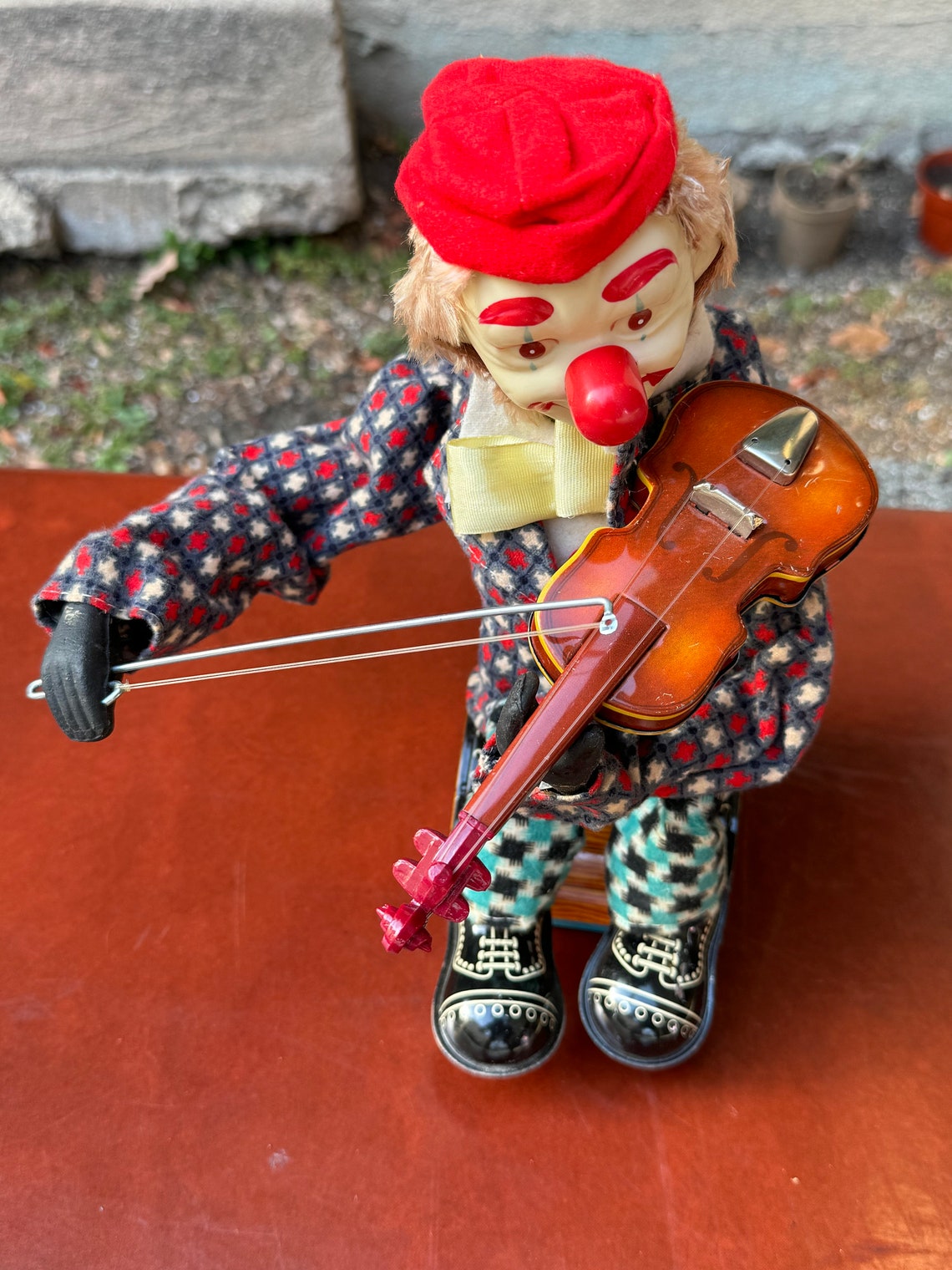 950's the Happy Fiddler Clown Tin Litho Circus Carnival Coney Island ...