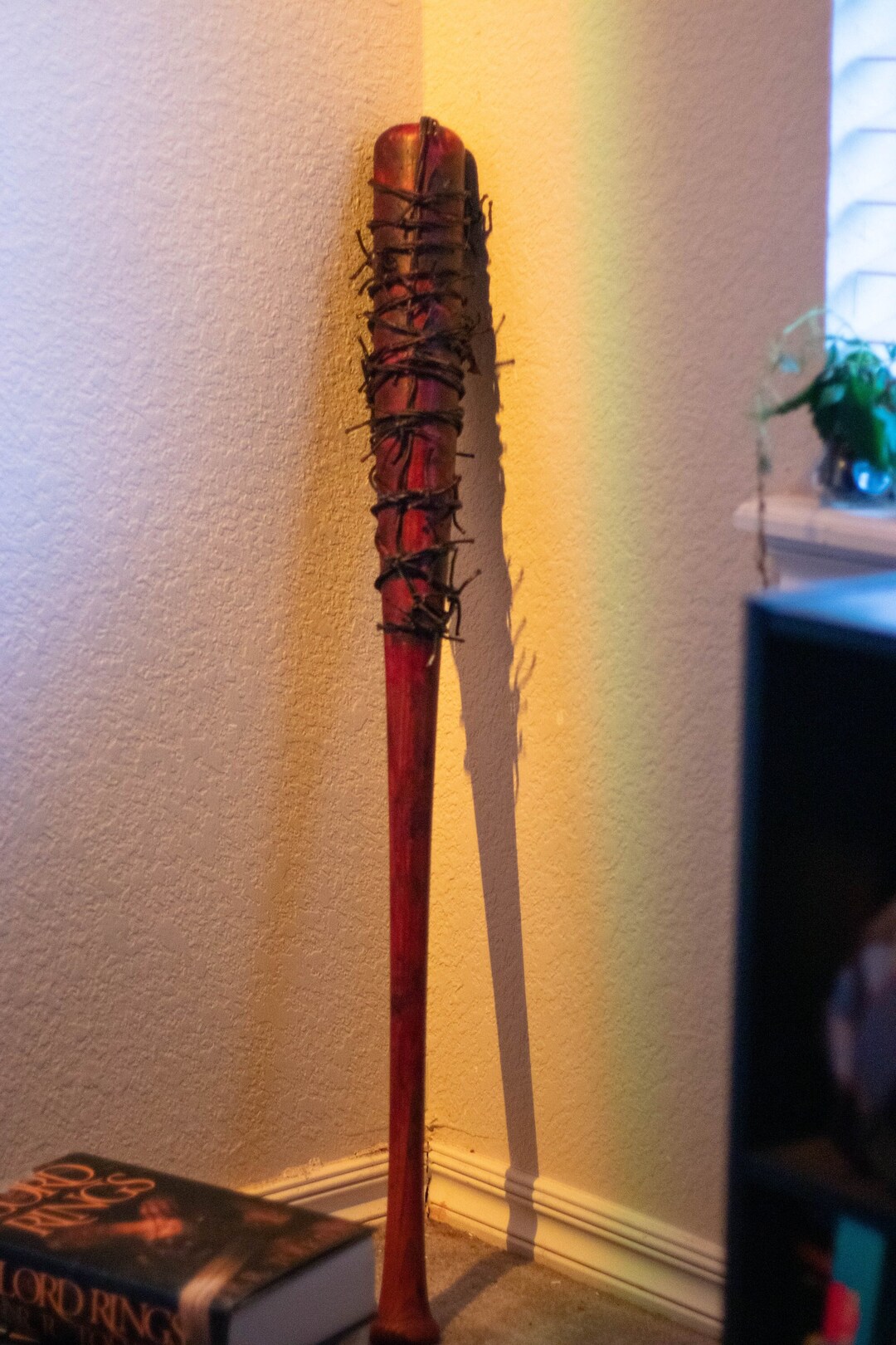 Lucille Barbed Wire Bat Negan Walking Dead Real Wooden Baseball Bat ...