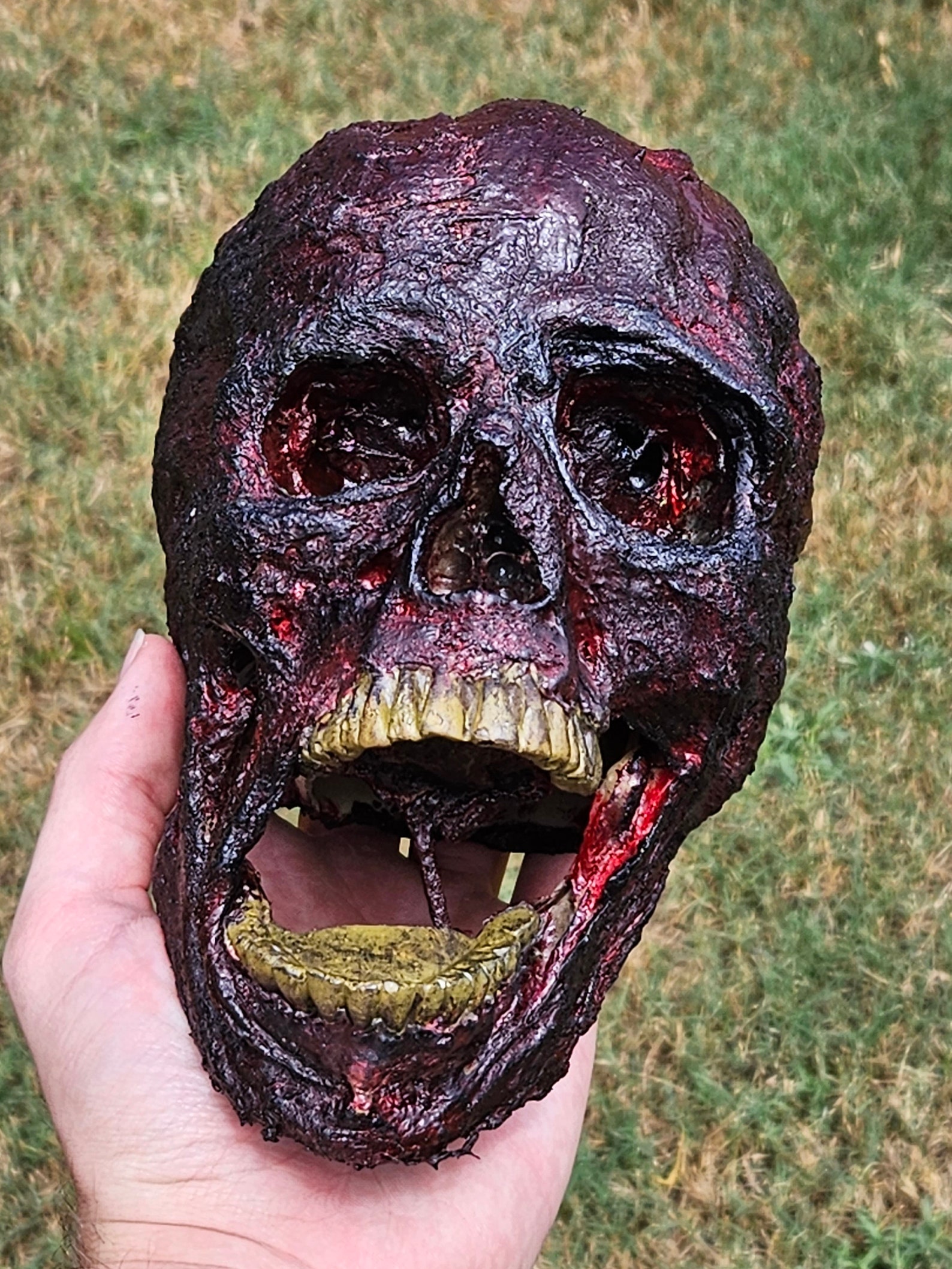 Charred Human Skull Spooky Macabre Head Vinyl and - Etsy