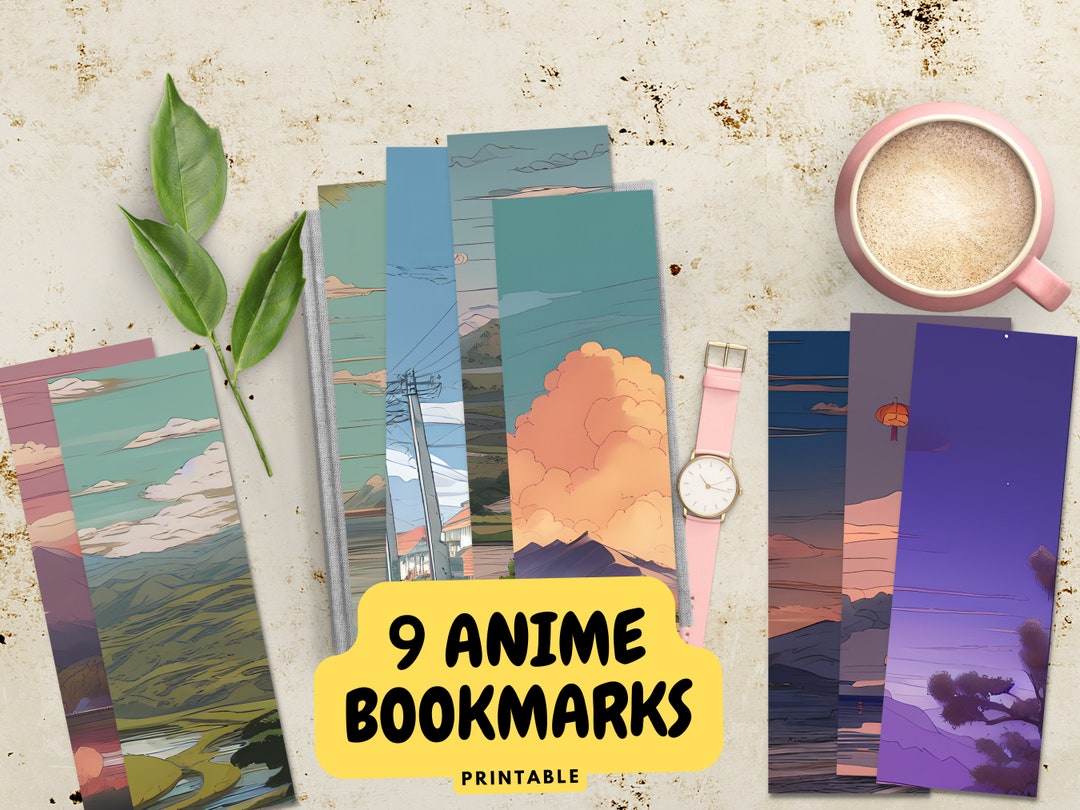 Anime Bookmark Set of 9 Printable Bookmarks Anime - Etsy Denmark