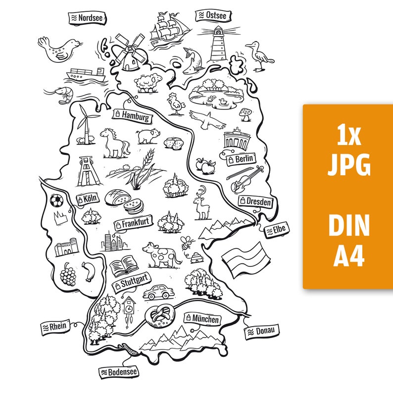 Coloring Picture Germany Map, Download, Coloring Page, Germany Map, JPG ...