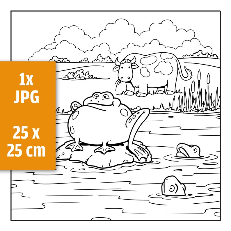 Coloring Page Fable Frog and Ox, Download, Coloring Page, Phaedrus ...