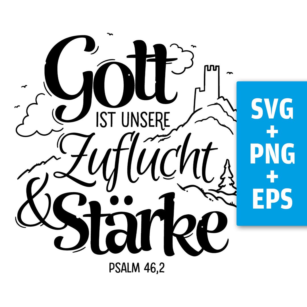 Print File, Verse Bible, German, SVG EPS PNG, Christian, Calligraphy ...