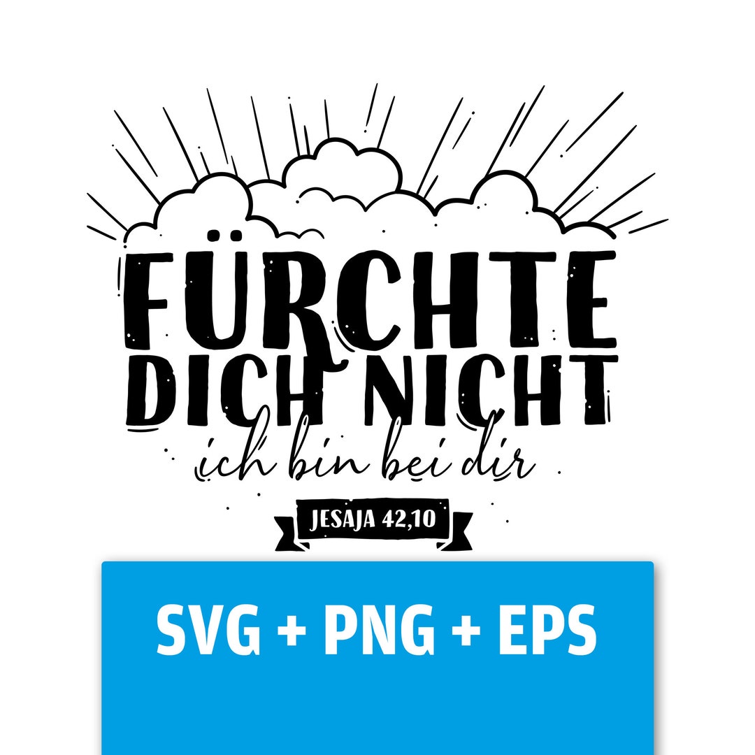 Print File, Verse Bible, German, SVG EPS PNG, Calligraphy, Lettering ...