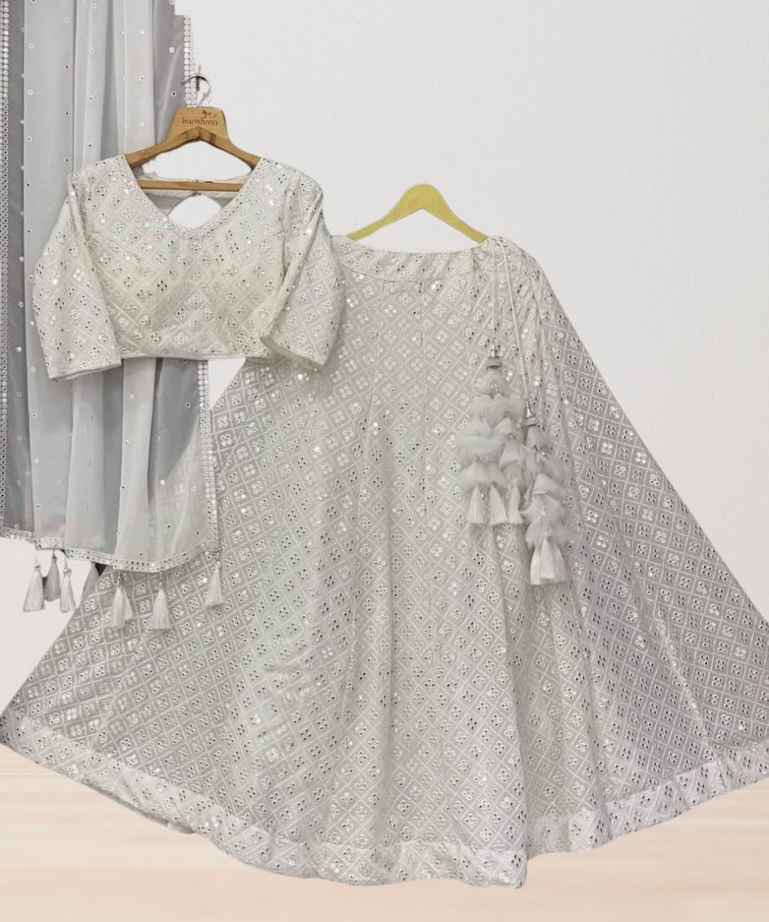 Designer White Color Georgette Lehenga Choli for Women Indian Wedding ...