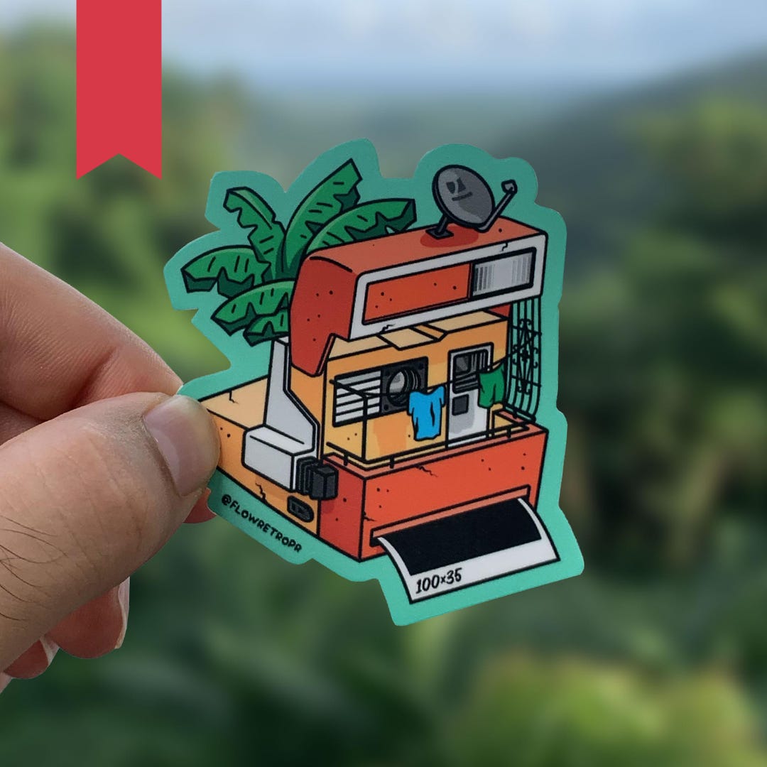 Polaroid Criollo Matte Sticker | Camera, Retro, Vintage, Puerto Rico ...