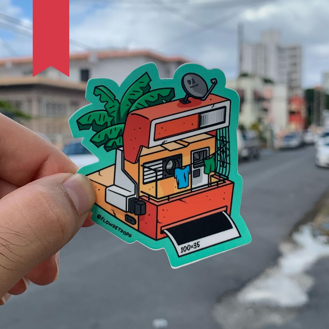 Polaroid Criollo Matte Sticker Camera, Retro, Vintage, Puerto Rico ...