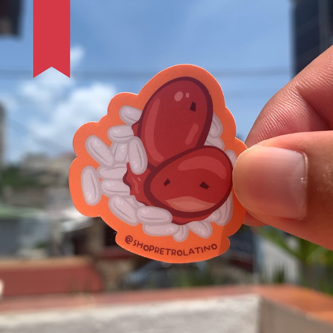 Arrocito Y Habichuelas Matte Mini Sticker Rice, Beans, Food, Puerto ...