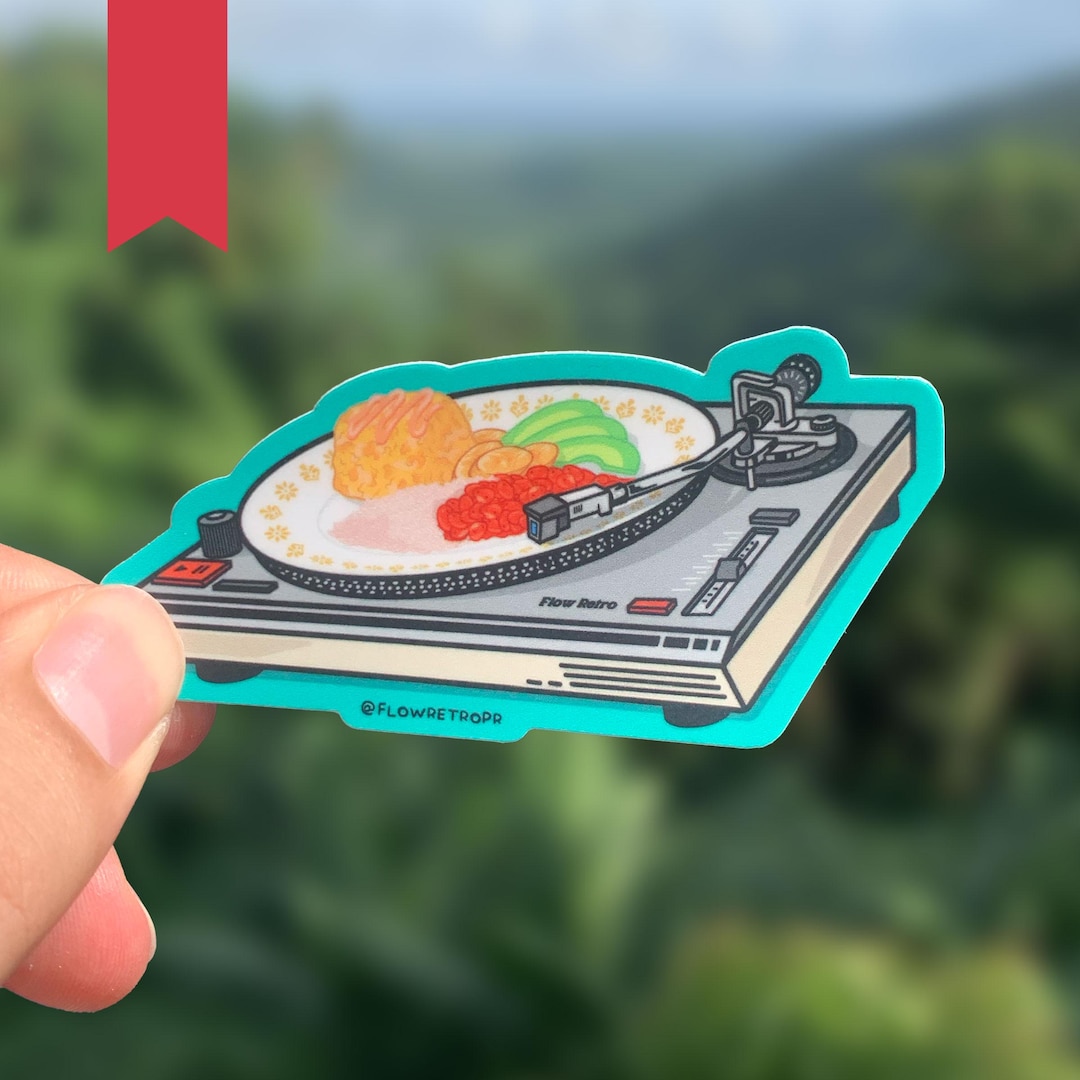 Tasty Turntable Matte Sticker | Arroz, Habichuelas, Rice, Beans, Puerto ...