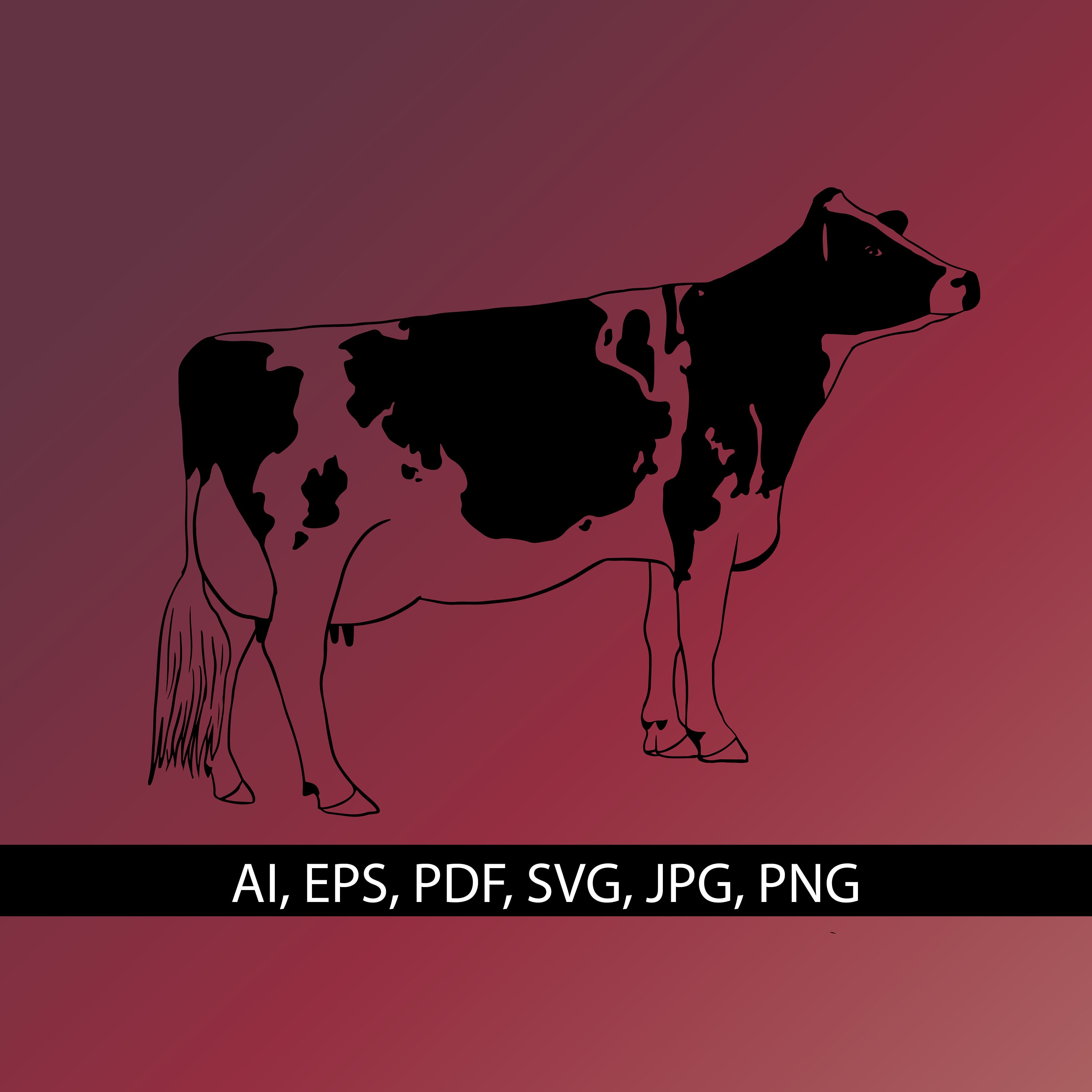 Holstein Cow Head Drawing