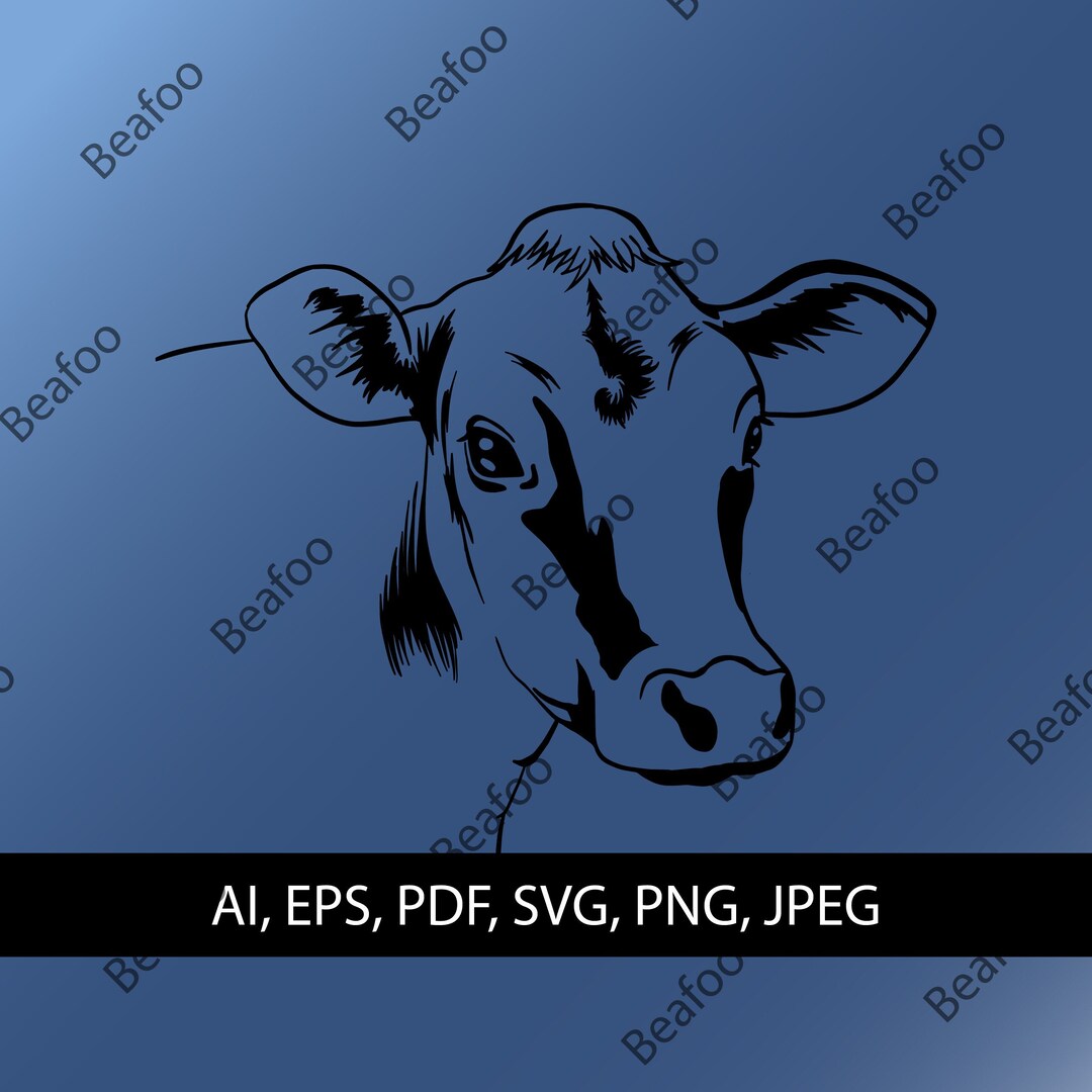 Jersey Cow Heifer Drawing VECTOR Ai Png Eps Pdf Jpg - Etsy UK