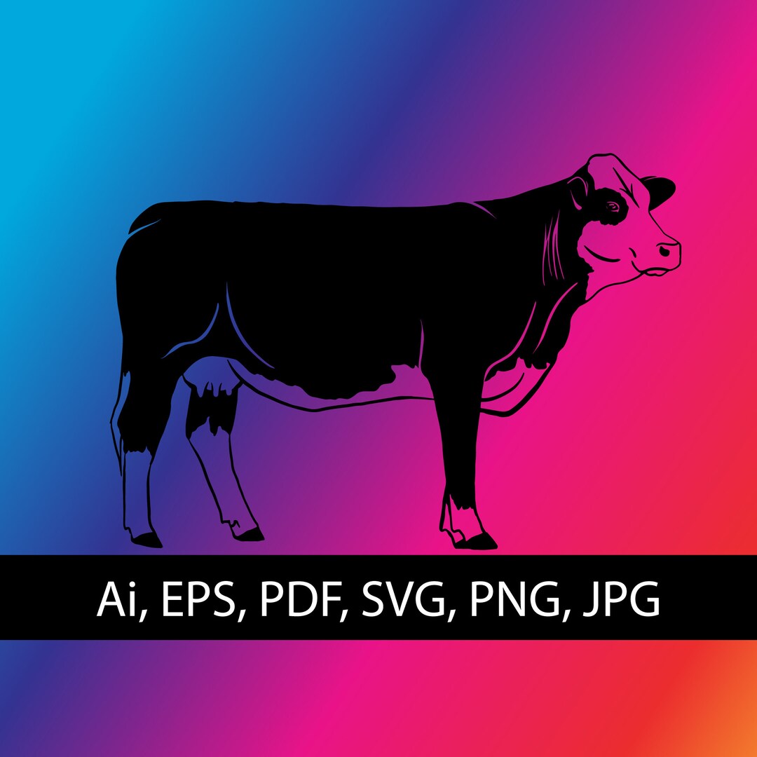 Dibujo de vaca Simmental VECTOR Ai, Png, eps, pdf, jpg Descarga ...