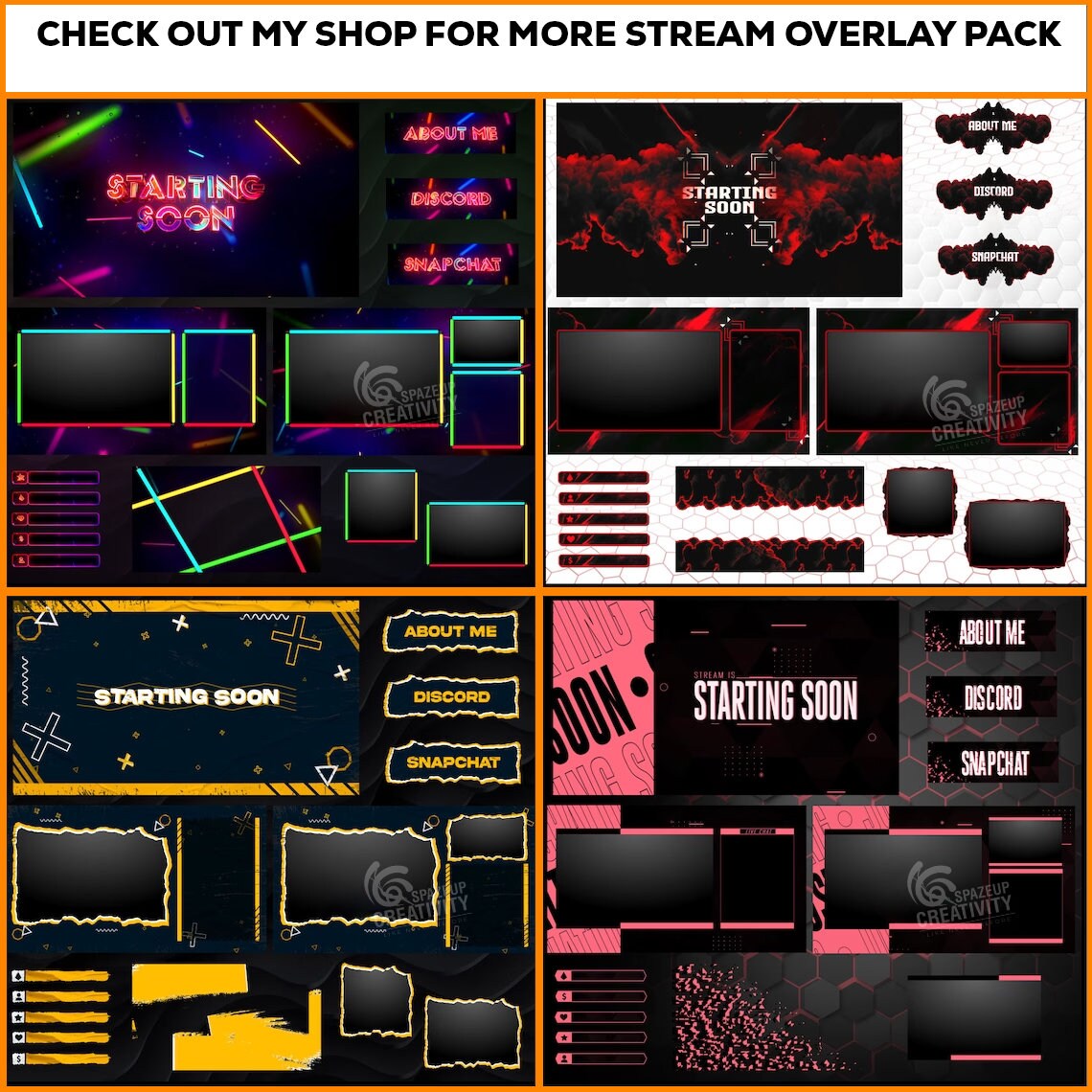 Animated Stream Overlay Package , Cool Animated Stream Overlay Pack twitch Panels Stream Overlay ...