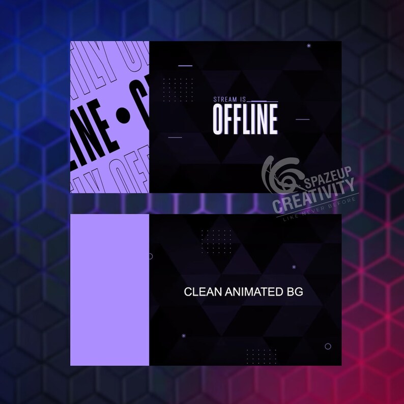 Violet Animated Stream Overlay Pack , Twitch Overlay Package Animated ...