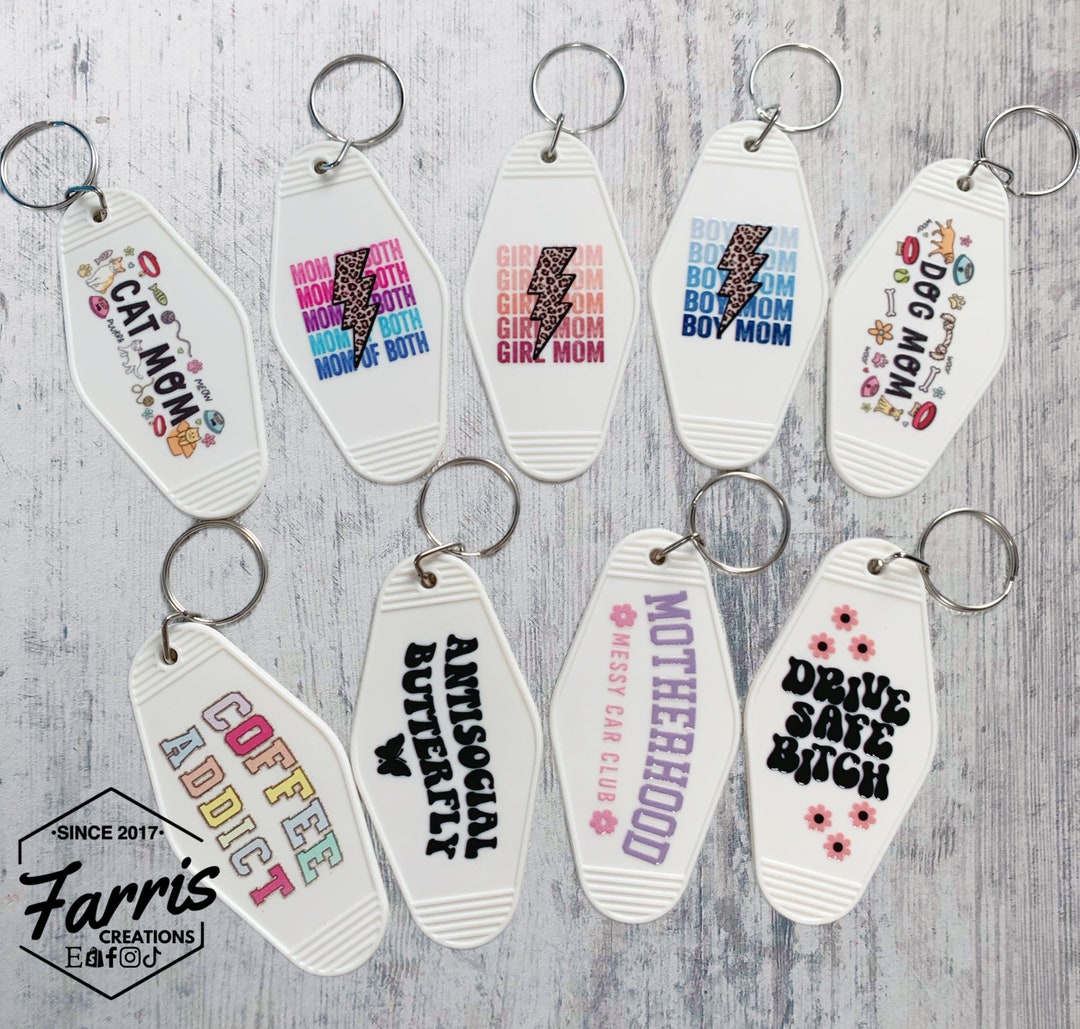 Retro Hotel/ Motel Keychain, Mom Keychain, Custom Motel Keychain - Etsy
