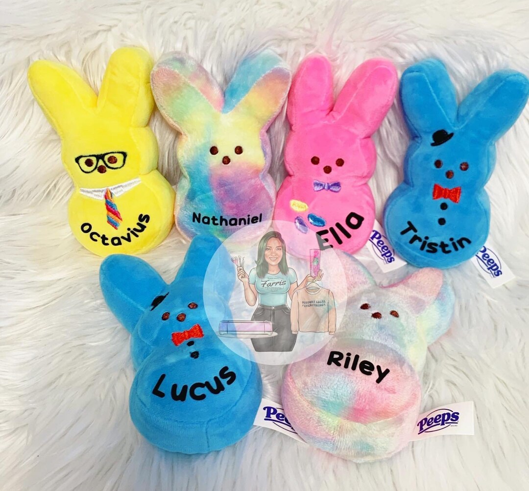 Personalized Easter Peeps Marshmallow Plush Gift Set, Peeps Marshmallow ...
