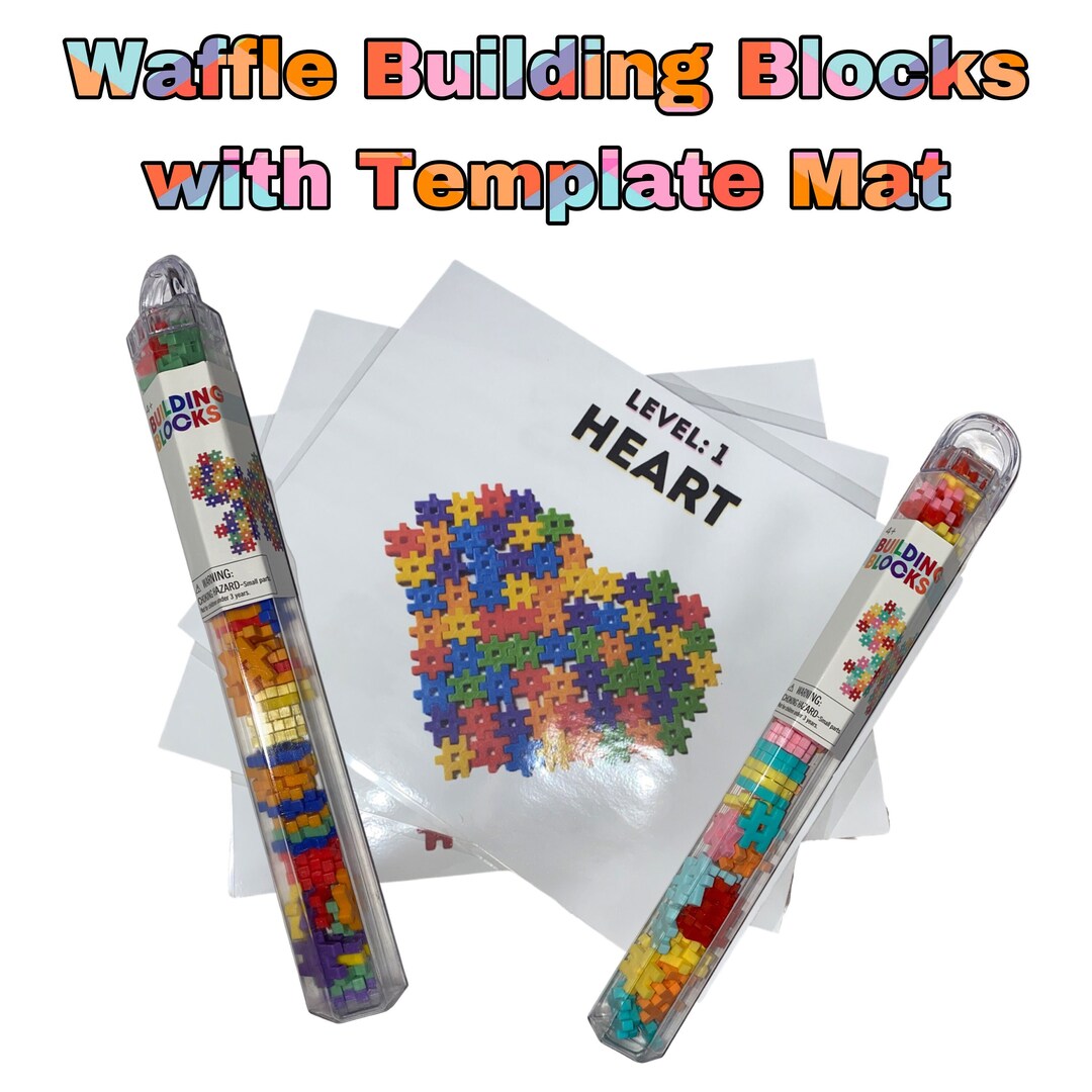 Waffle Building Blocks With Mat Template and 72 Pc Waffle Building Blocks - Etsy