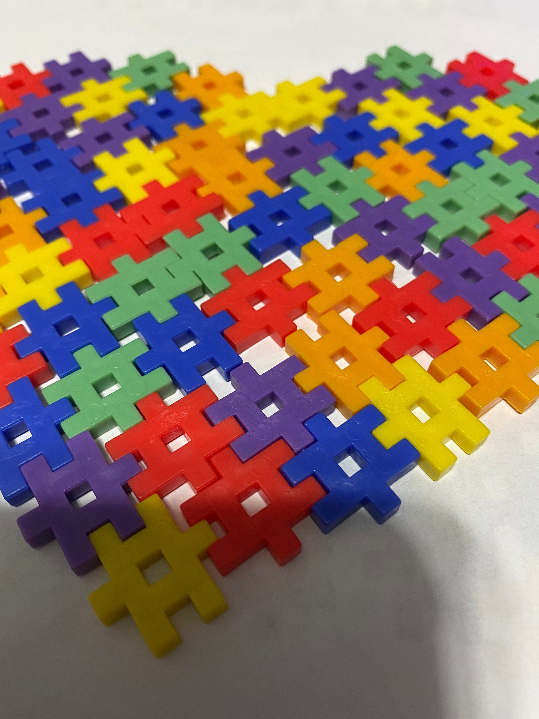 Waffle Building Blocks With Mat Template and 72 Pc Waffle Building ...