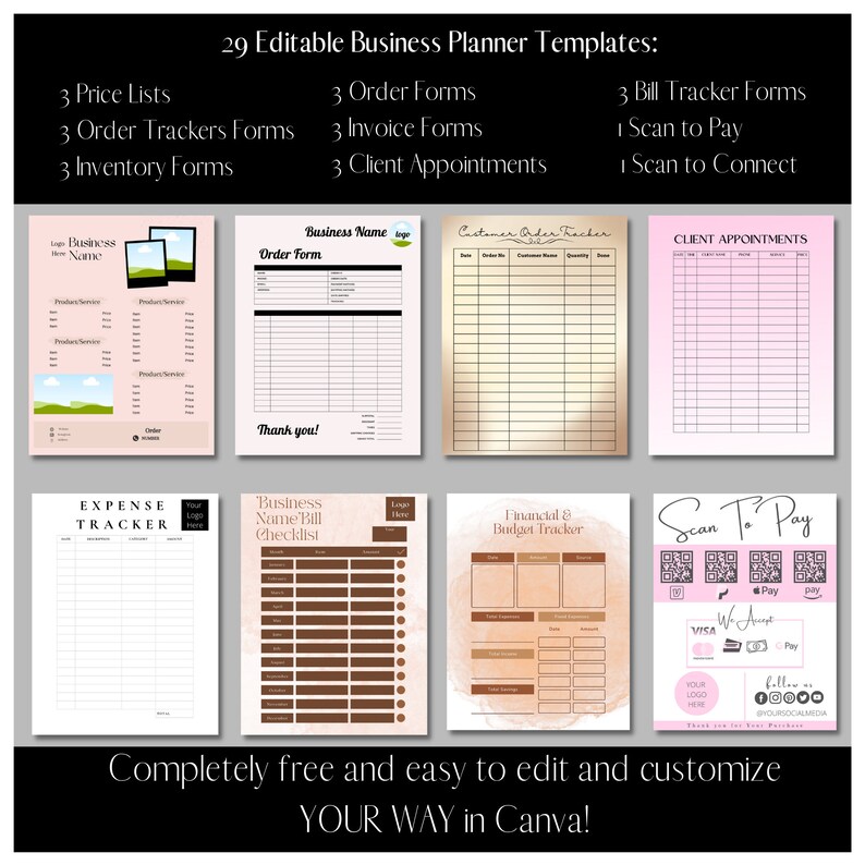 Business Plan Bundle Editable Guide Book and Business Planner Editable ...