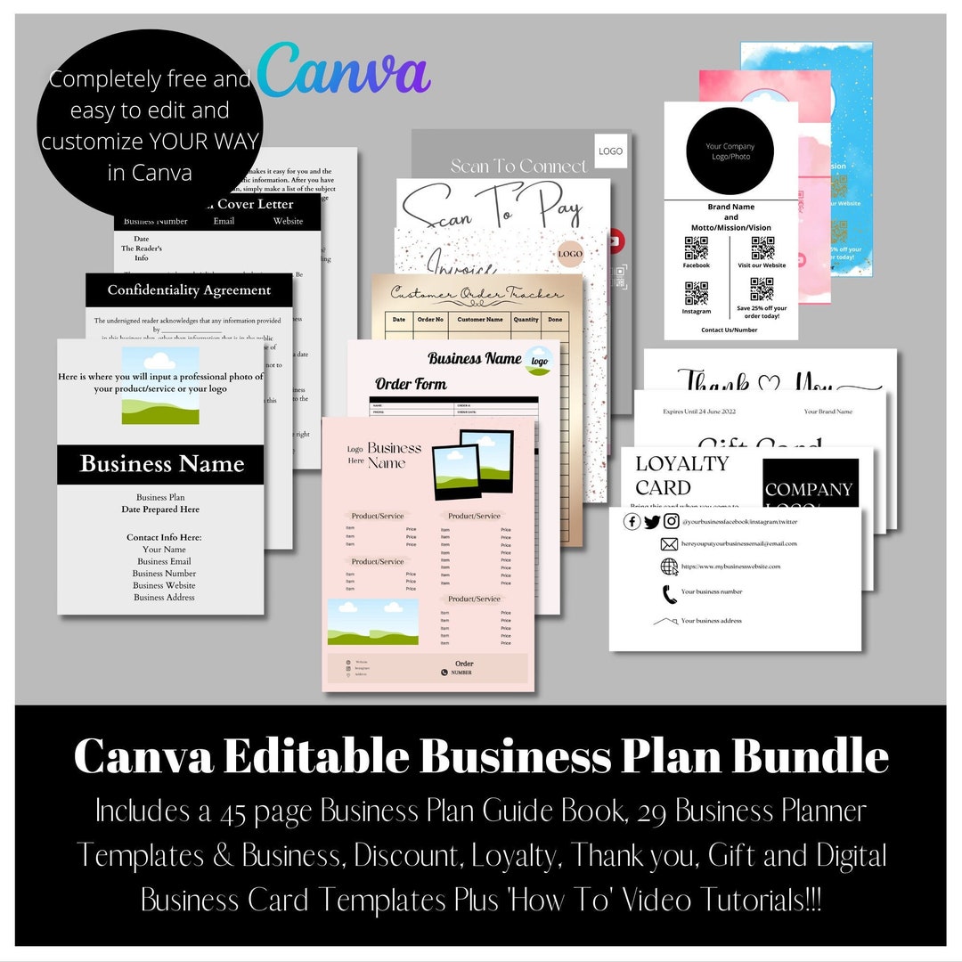 Business Plan Bundle Editable Guide Book and Business Planner Editable ...