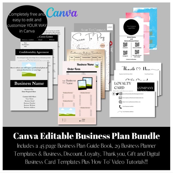 Business Plan Bundle Editable Guide Book and Business Planner - Etsy